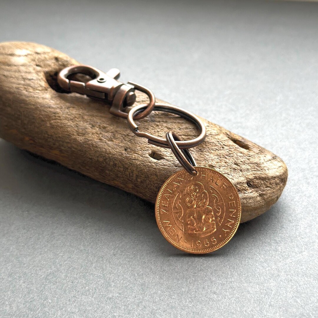 1965 New Zealand Half Penny Keychain: Māori Hei-tiki Coin Clip - Etsy
