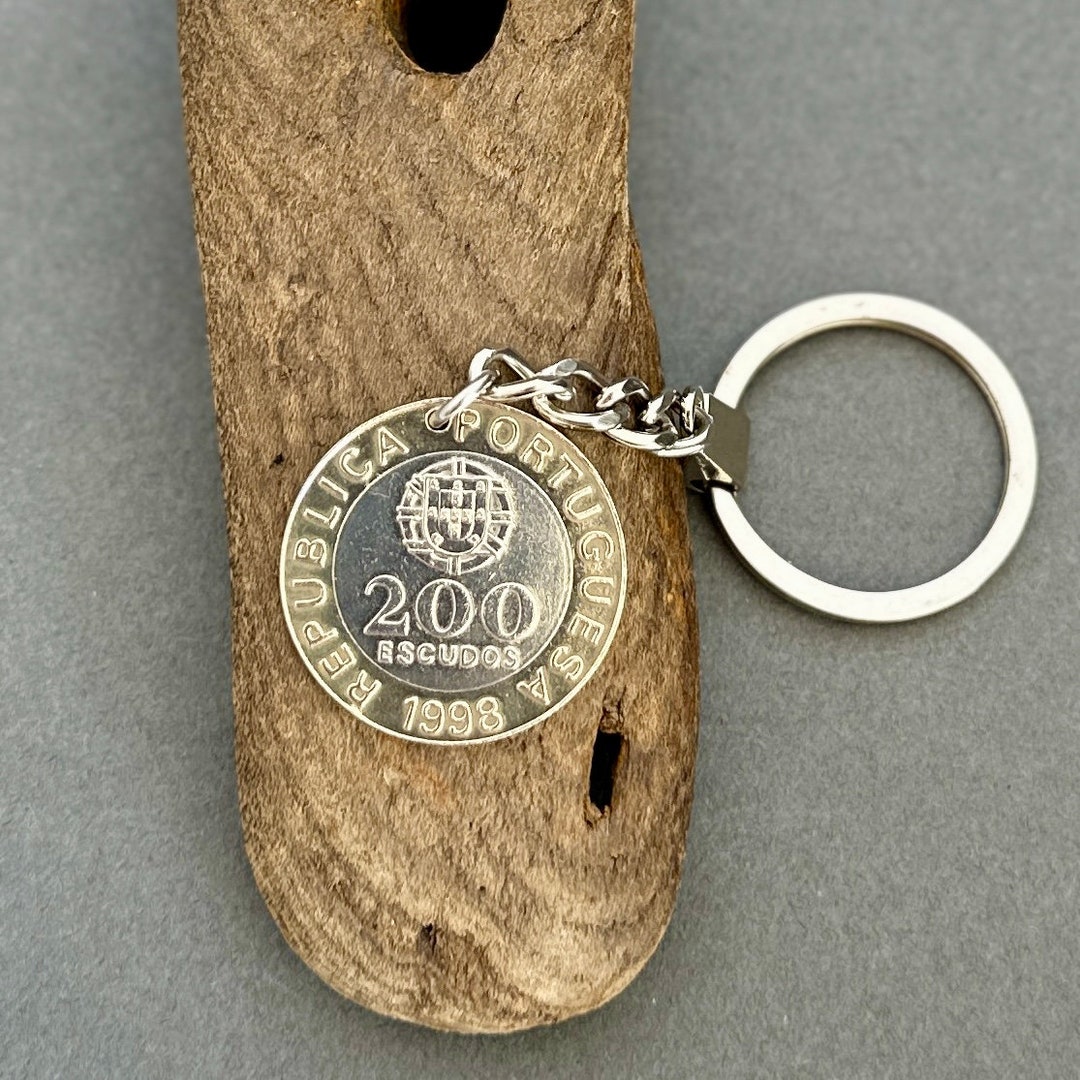 1998 Portuguese Coin Keyring, Portugal Keychain, 200 Escudo, a Great ...