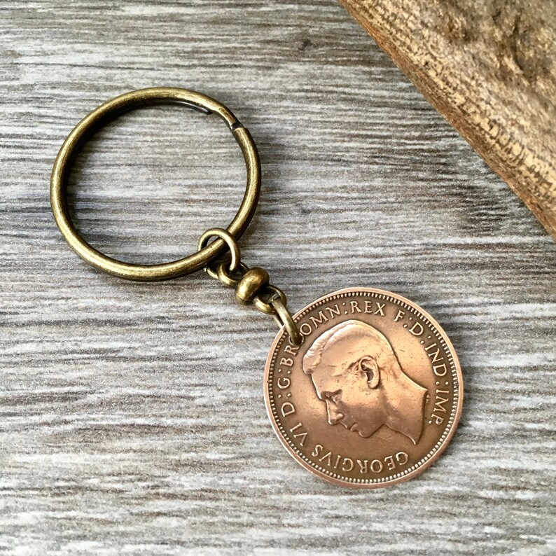 British Half Penny Coin Key Chain Key Ring or Clip Choose - Etsy