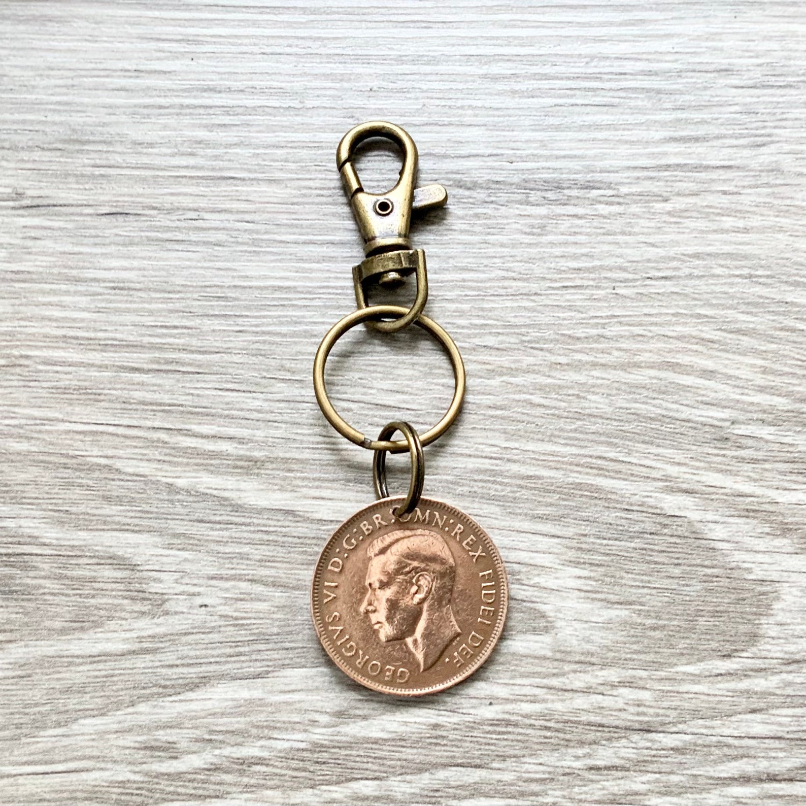 1951 Australian penny keychain keyring or clip | Etsy