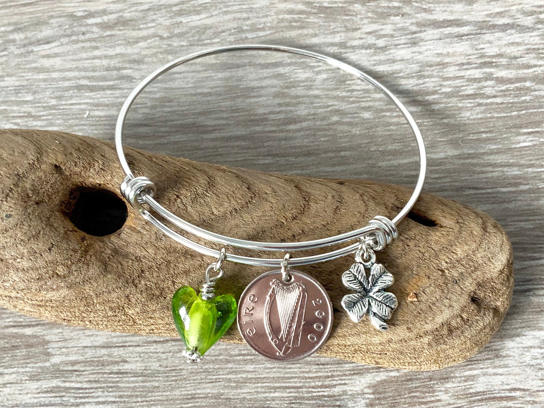 St Patrick’s day Irish coin bangle bracelet, 1992, 1993, 1994, 1995 ...