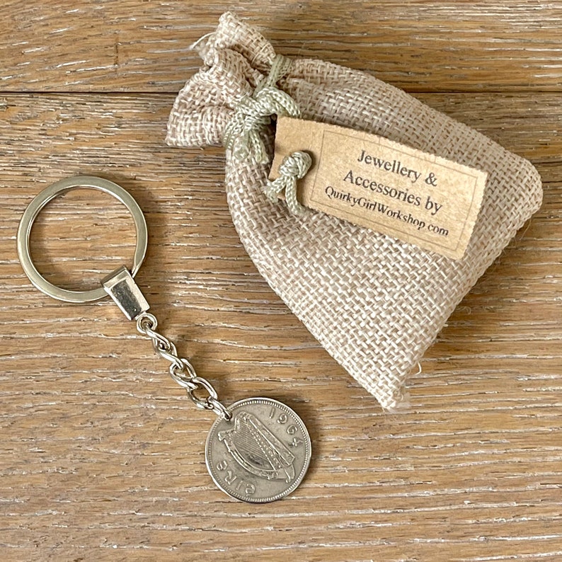 Irish shilling key chain keyring or clip 1962 1963 or 1964 | Etsy