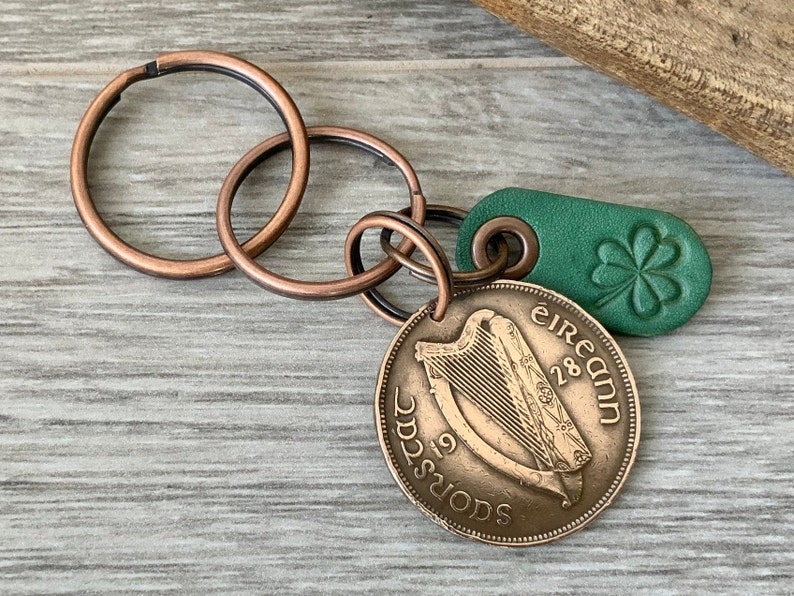Old Irish Penny Pingin and Shamrock Key Chain Key Ring or - Etsy UK