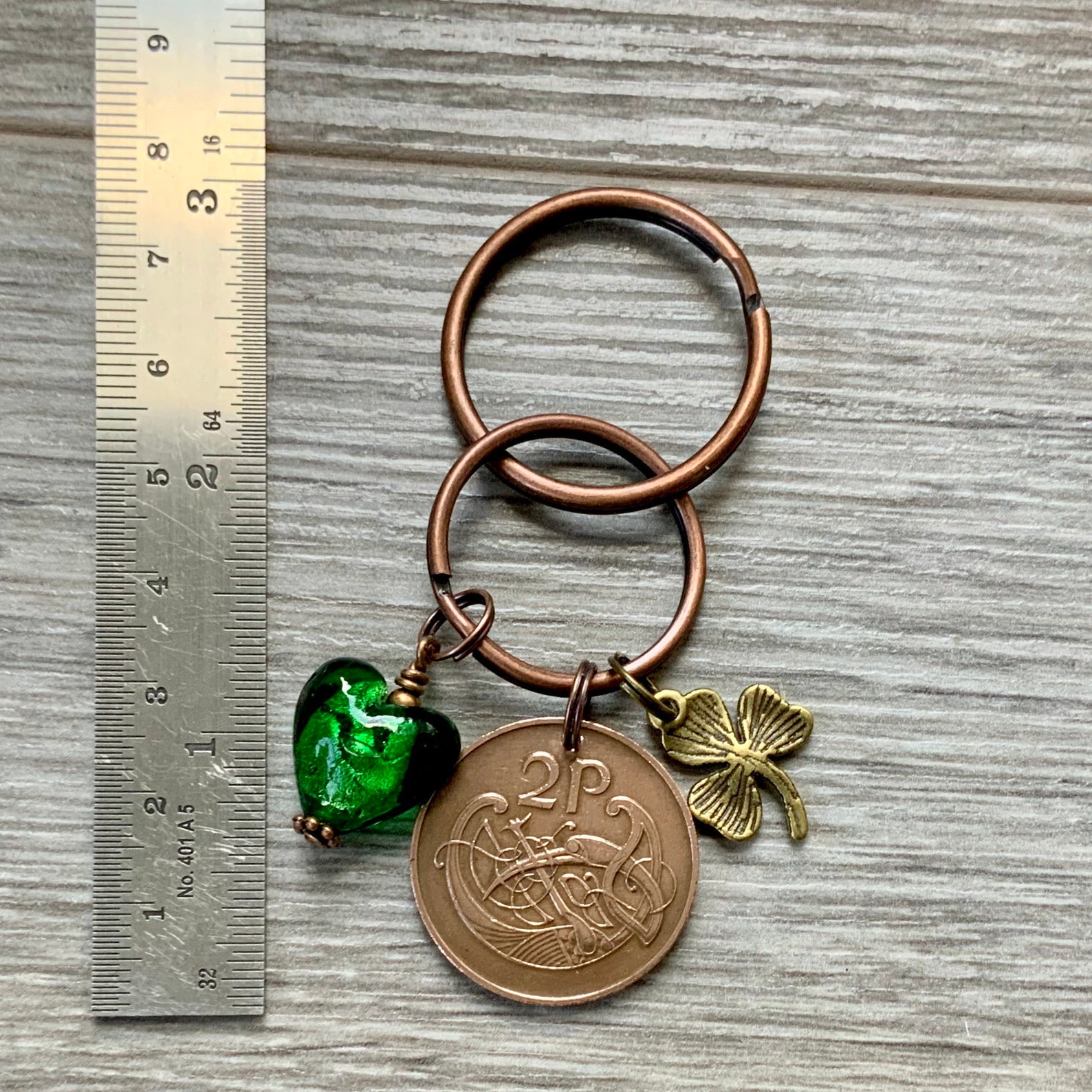 1980 Irish Coin and Shamrock Bag Charm Celtic Good Luck - Etsy