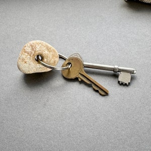 Hag Stone Key Ring, Rock With a Natural Hole Key Chain, Found Beach ...