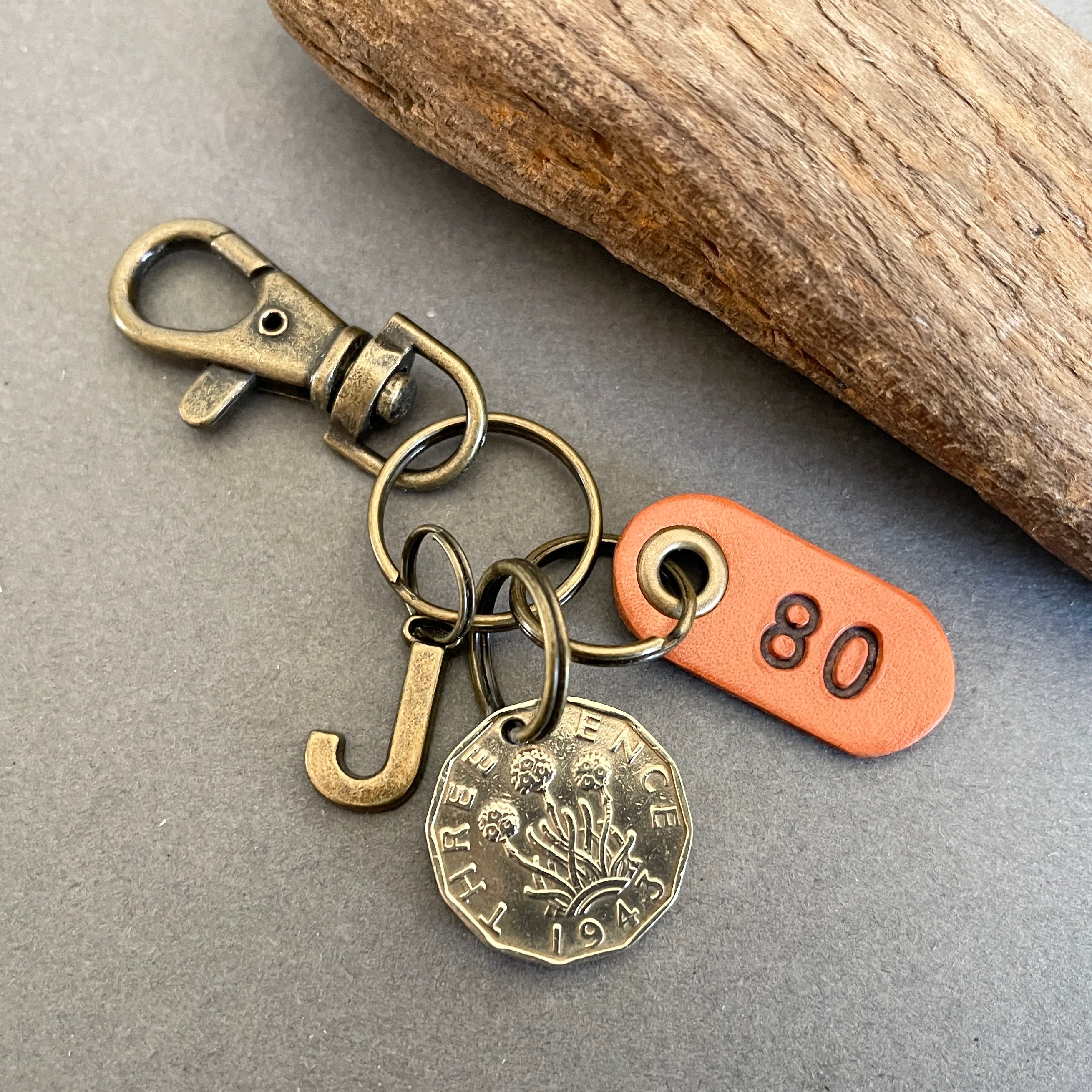 80th birthday gift, 1943 British threepence coin with a choice of ...