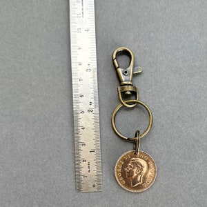 80th Birthday Gift New Zealand 1944 Half Penny Clip Style Keyring ...