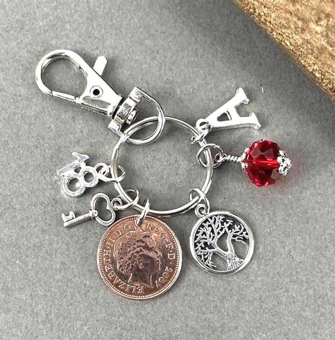 2007 British Penny Bag Charm: 18th Birthday Gift With Birthstone - Etsy