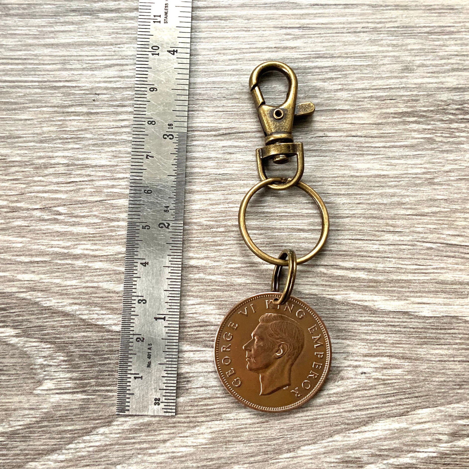 1940 New Zealand Penny Keyring NZ Coin Keychain New Zealand - Etsy UK