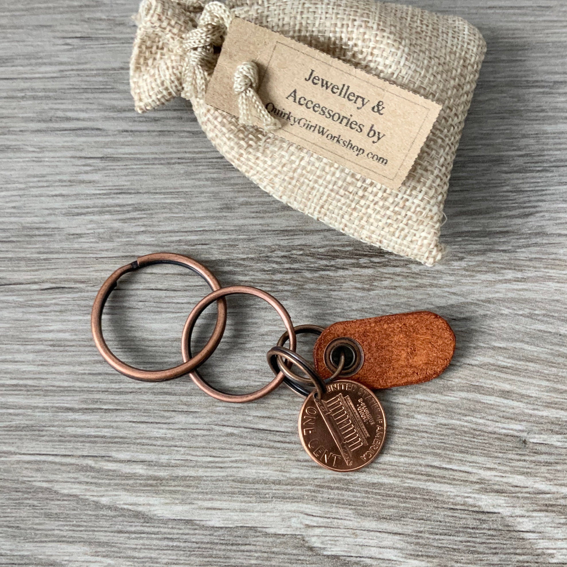 21st Birthday or Anniversary gift, a 2002 or 2003 USA penny key chain ...