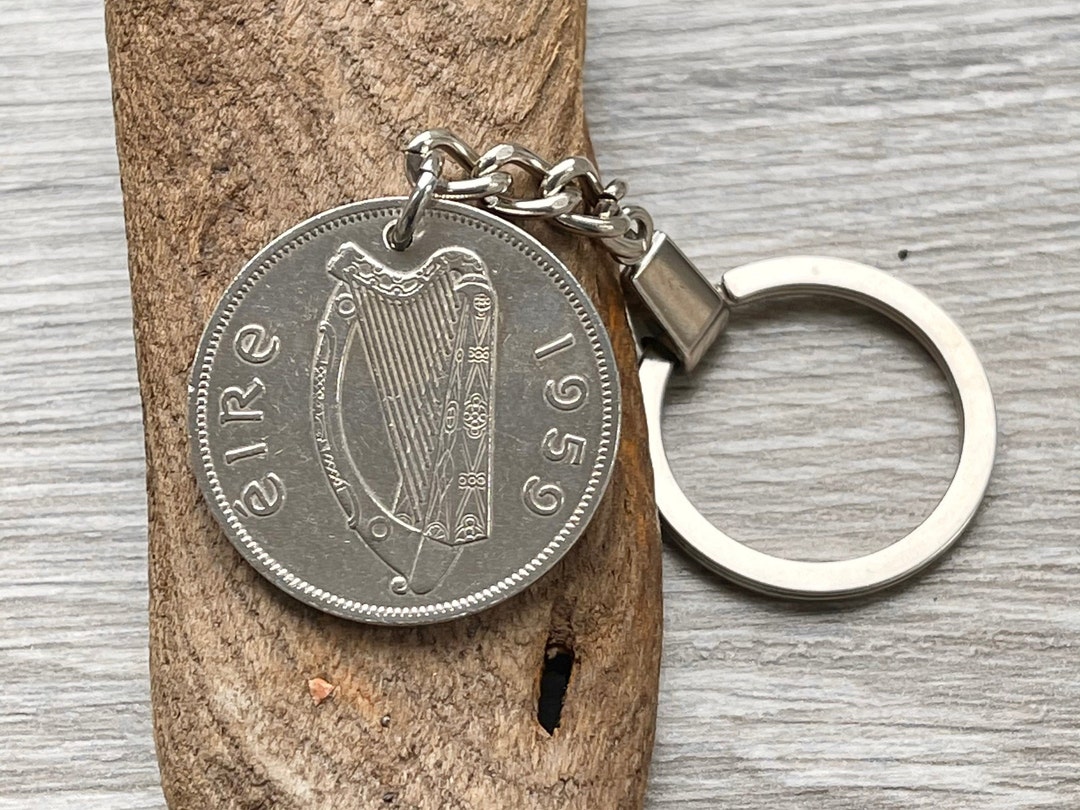 1959 Irish Half Crown Keychain: Ireland Lucky Coin Gift - Etsy