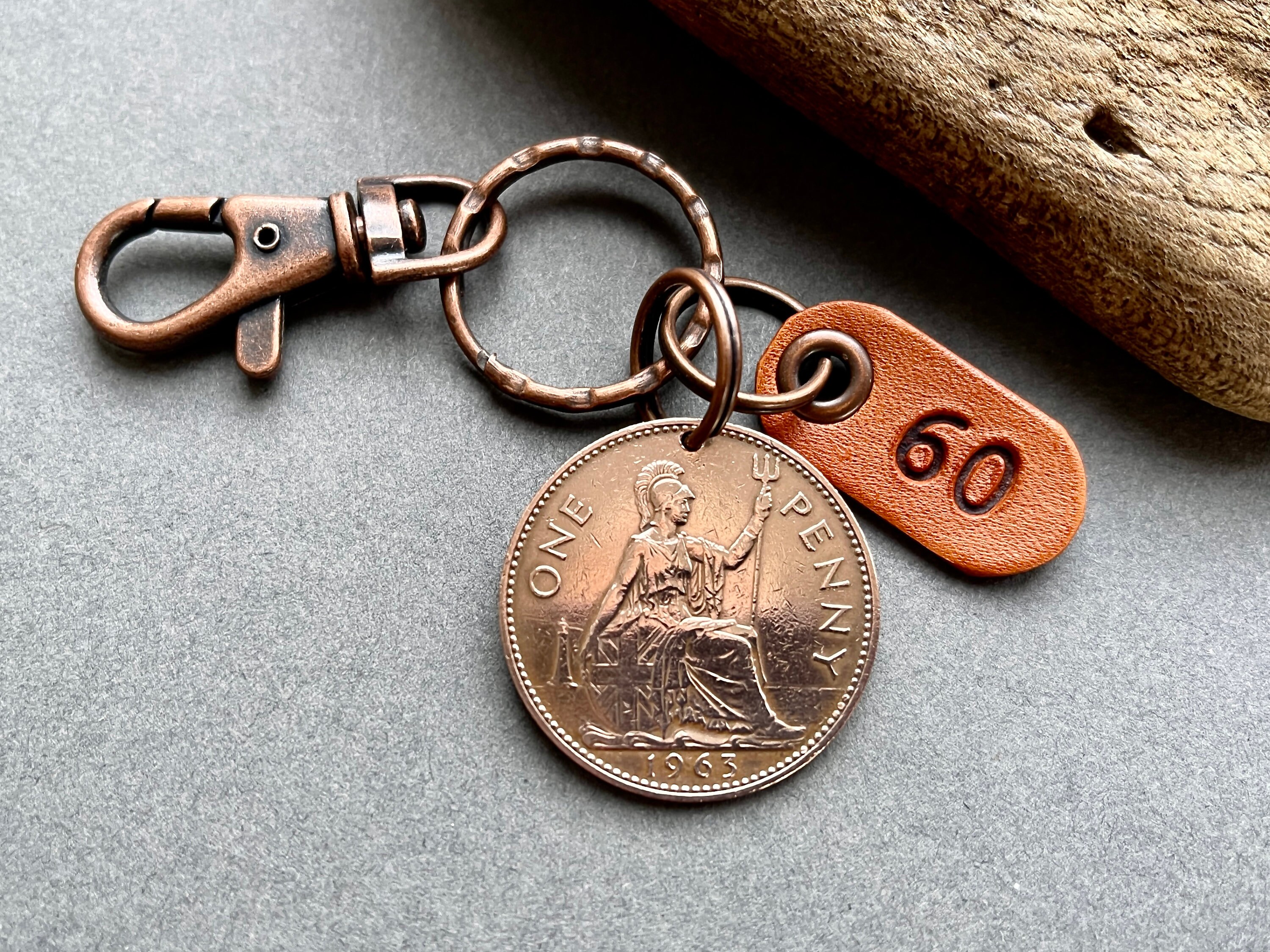 1963 or 1964 British big penny key chain or clip style Key ring, UK ...