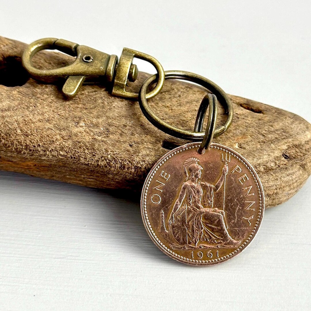 1961 British Penny Keyring: 65th Birthday Gift - Etsy