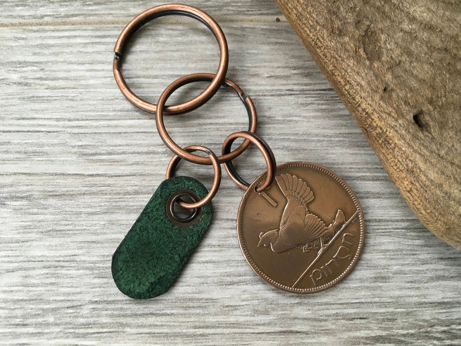 Old Irish Penny Pingin and Shamrock Key Chain Key Ring or - Etsy UK
