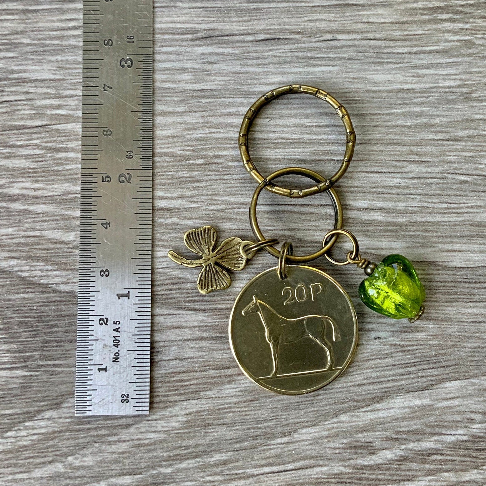 Irish coin bag charm, 1992 Ireland coin keychain or key ring, 33rd ...