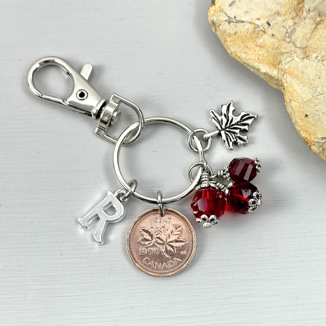 Canada Penny Charm Clip, Maple Leaf Key Chain, Canadian Coin Bag Clip ...