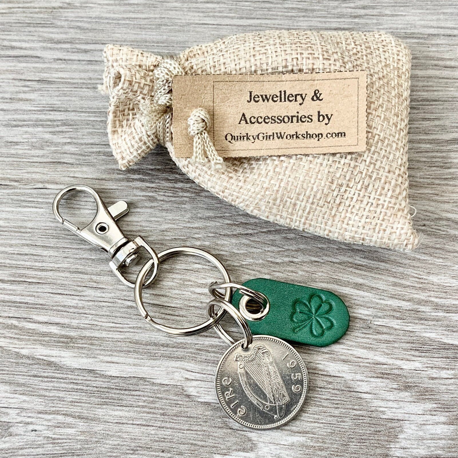 Irish Shilling Keychain Keyring or Clip Choose Coin Year From | Etsy