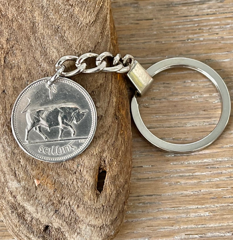 Irish shilling key chain keyring or clip 1962 1963 or 1964 | Etsy