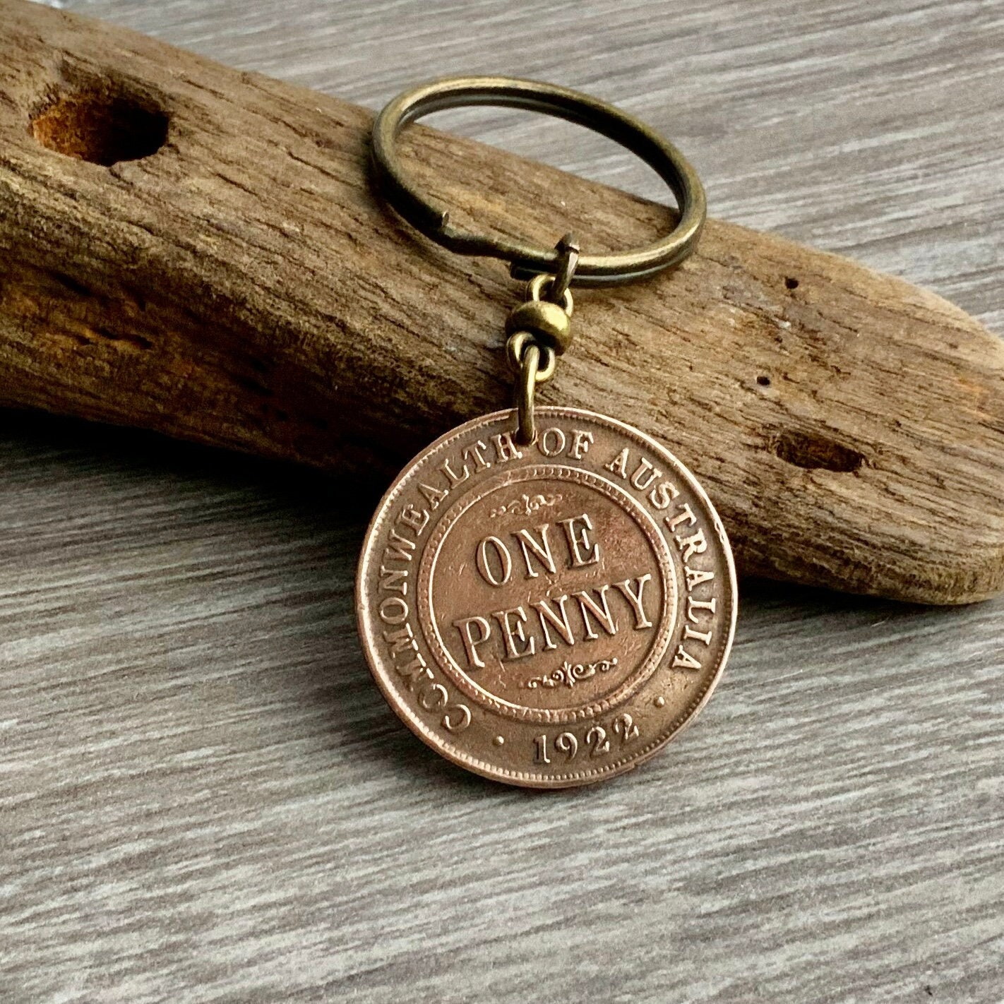 1922 Australian Penny Keychain Aussie 100th Birthday Gift 100 Year