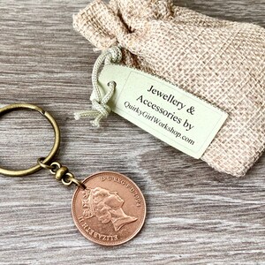 British Two Pence Coin Keychain or Clip English Keyring, 1991, 1992 ...