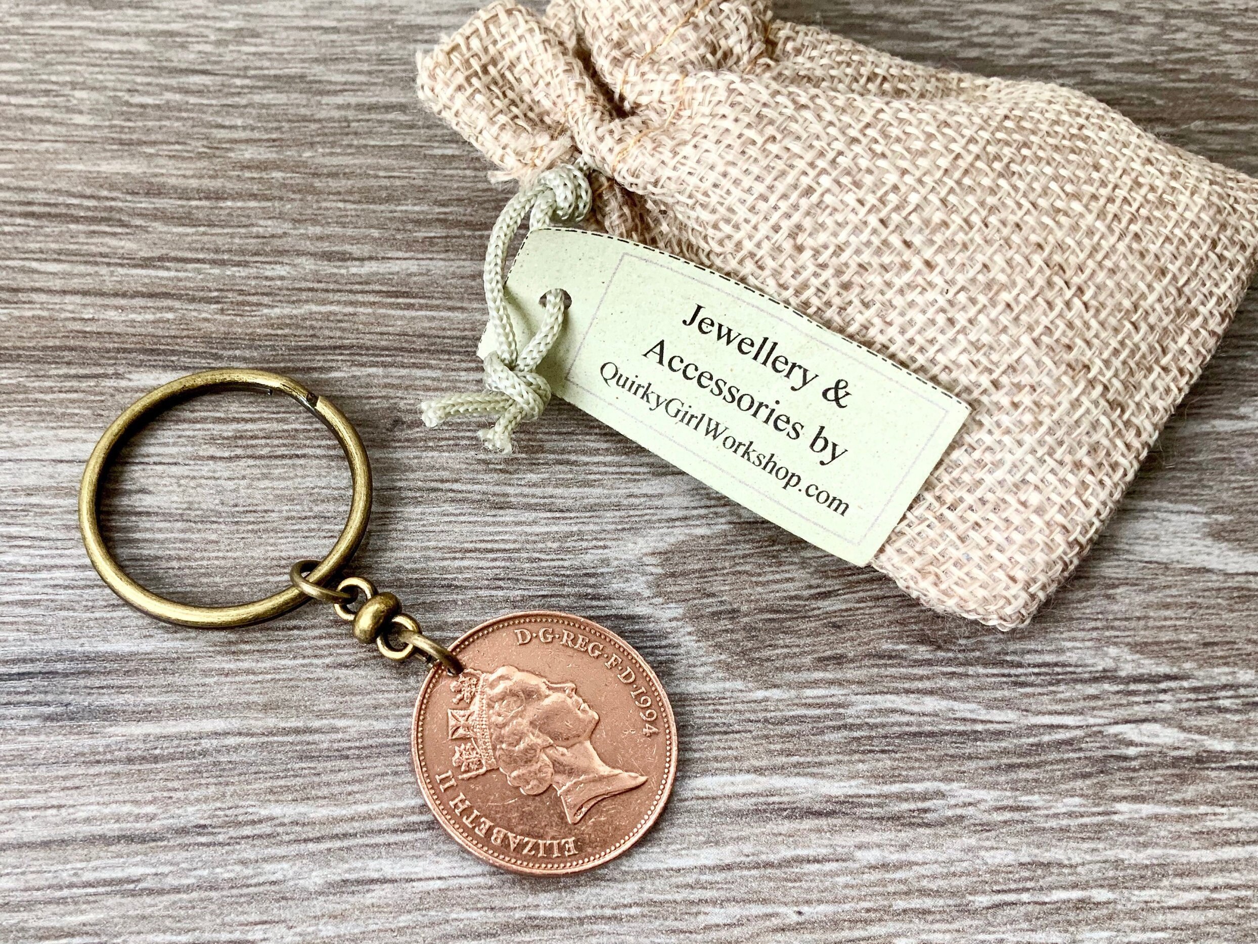 British Two Pence Coin Keychain or Clip English Keyring 1991 - Etsy