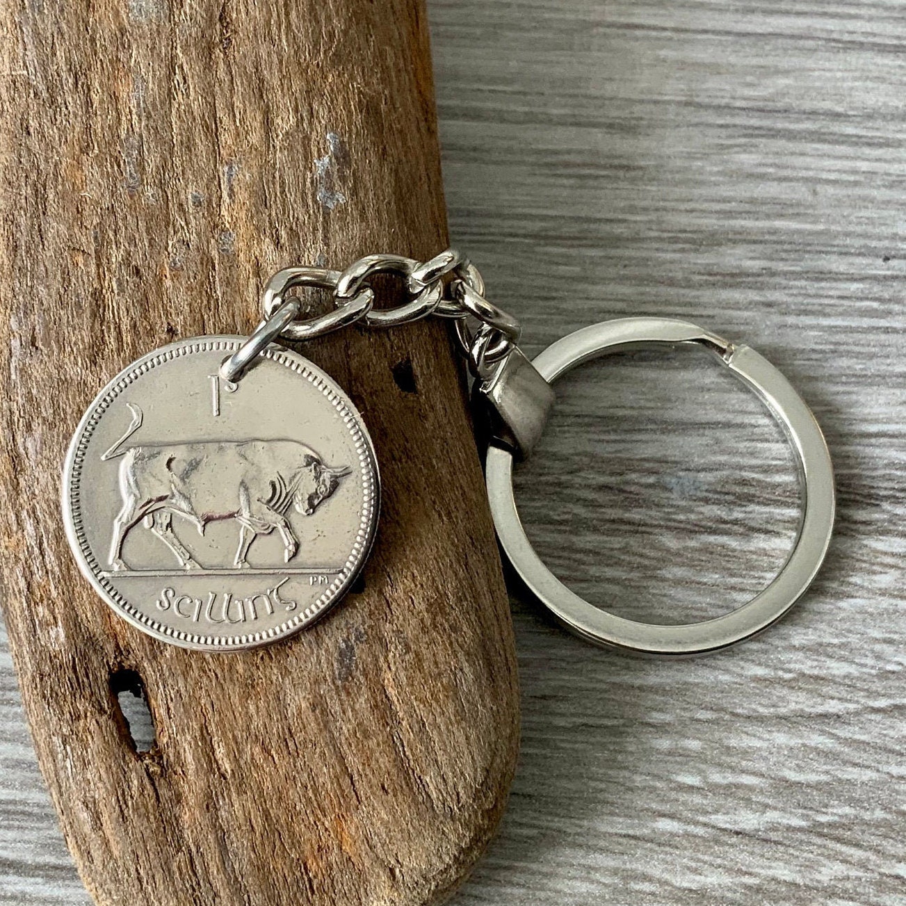 1968 Irish coin keychain, keyring or clip, a perfect 57th birthday gift ...