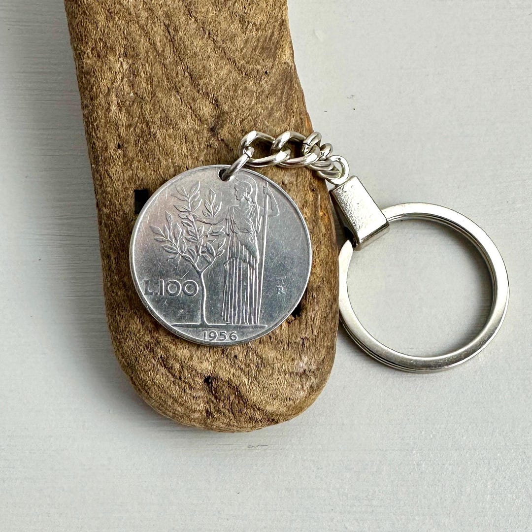70th Birthday Gift, 1956 Italian Coin Key Ring, a Great Birthday Gift ...