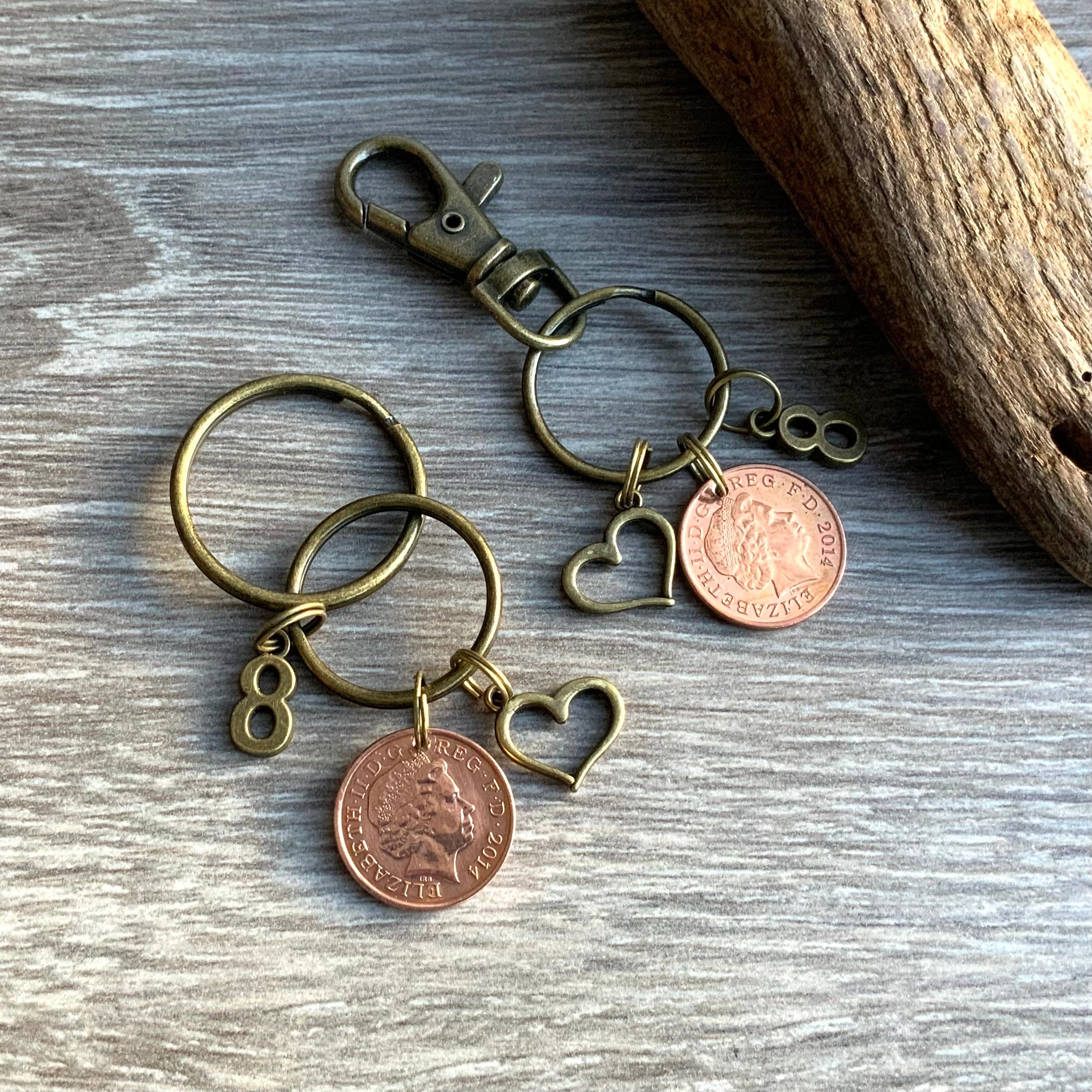 8th anniversary gift, 2014 or 2015 wedding, bronze anniversary, couples ...