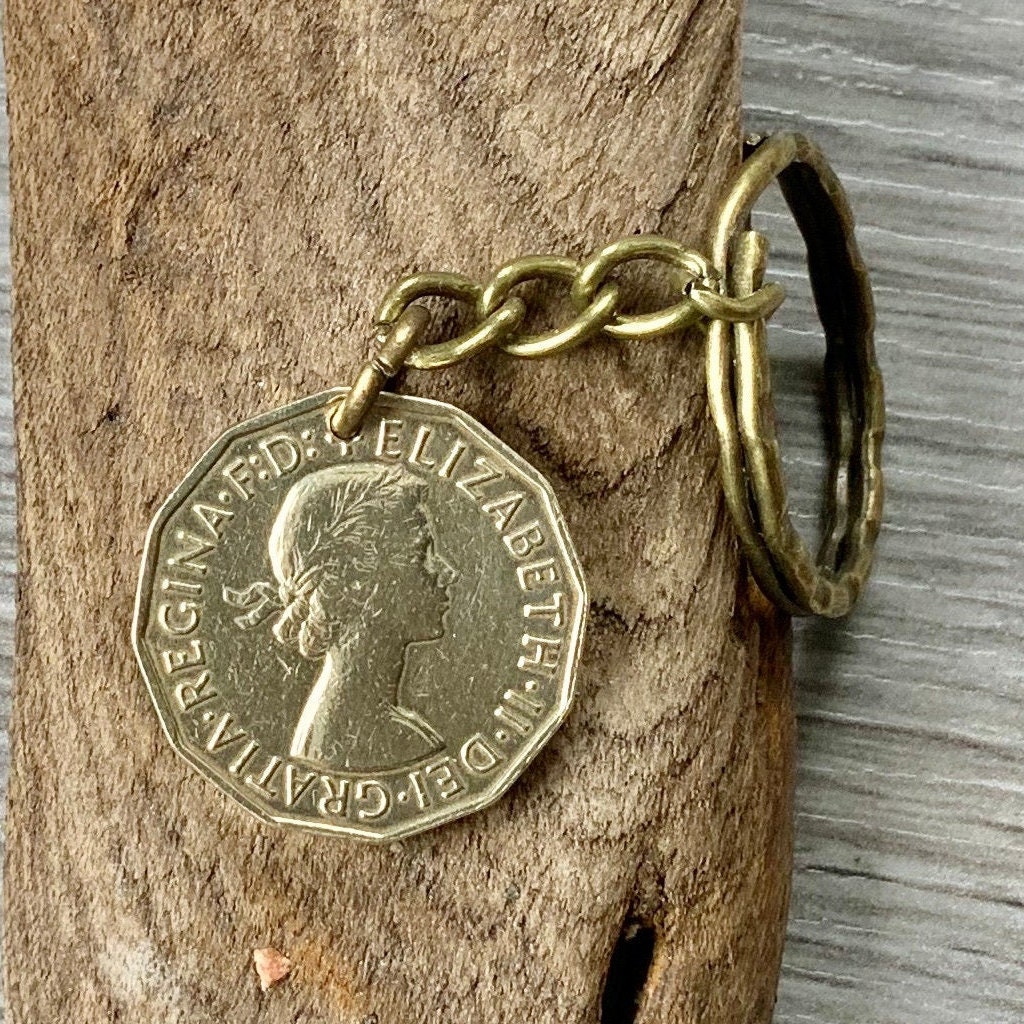 Vintage Threepence Key Ring or Clip, Choose Coin Year for a Perfect ...