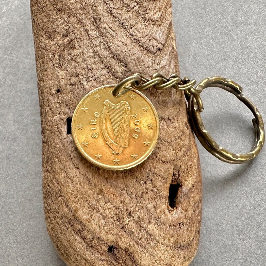 2009 Irish Coin Keyring, Keychain, Celtic Key Fob, Harp Coin From ...