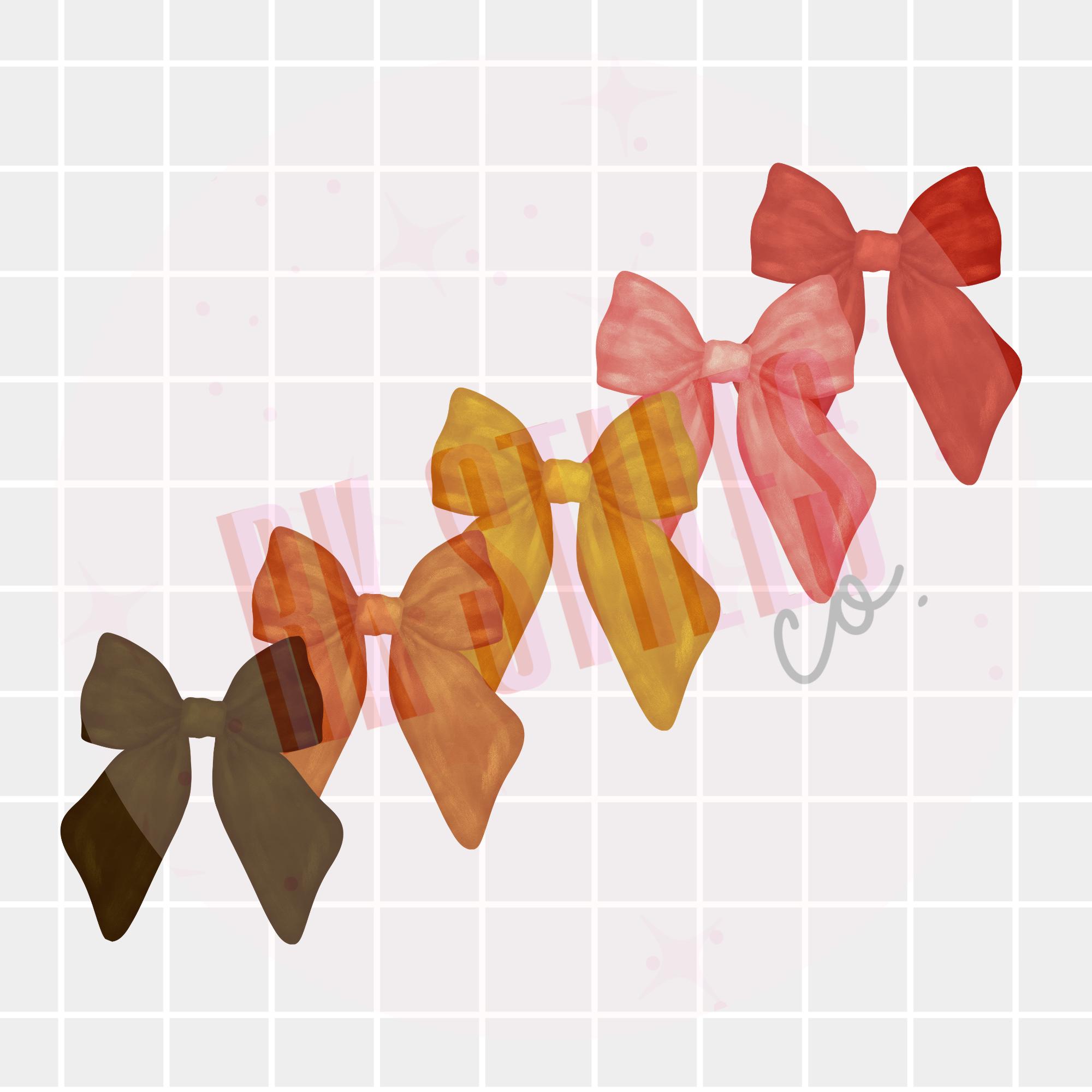 Digital Bow PNG, Fall Color Bows Bundle PNG, Bow Design PNG - Etsy