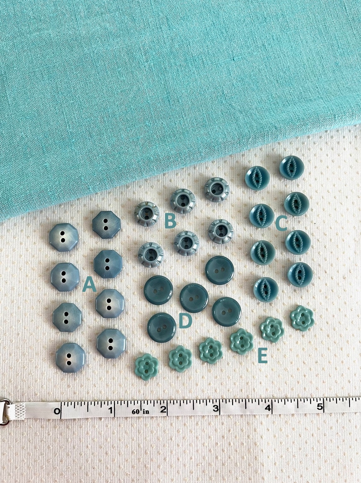 Vintage Plastic Dull Peacock Blue Buttons - Etsy