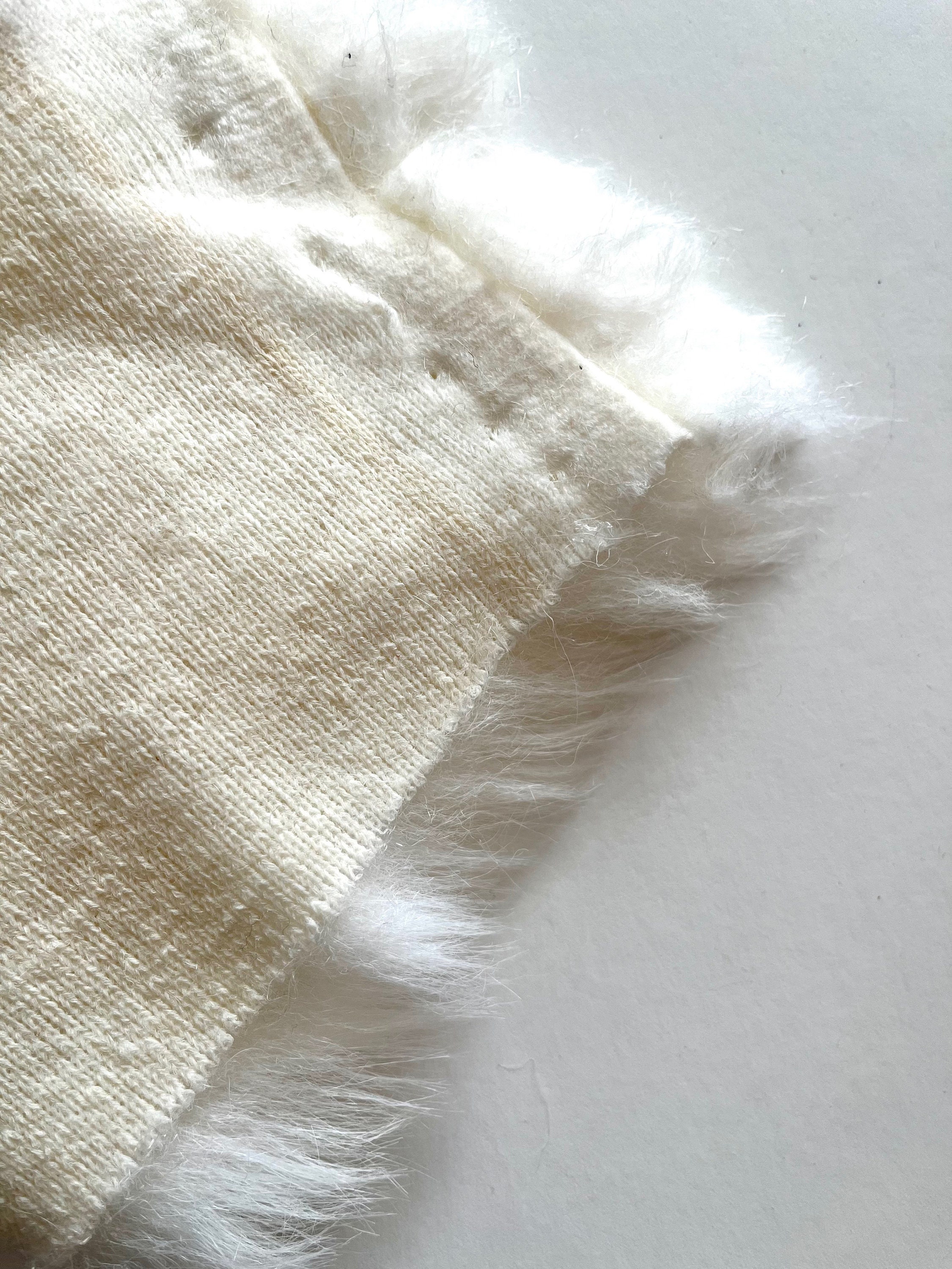Vintage 70s Medium to Long Pile White Fake Fur Fabric by the Piece - Etsy