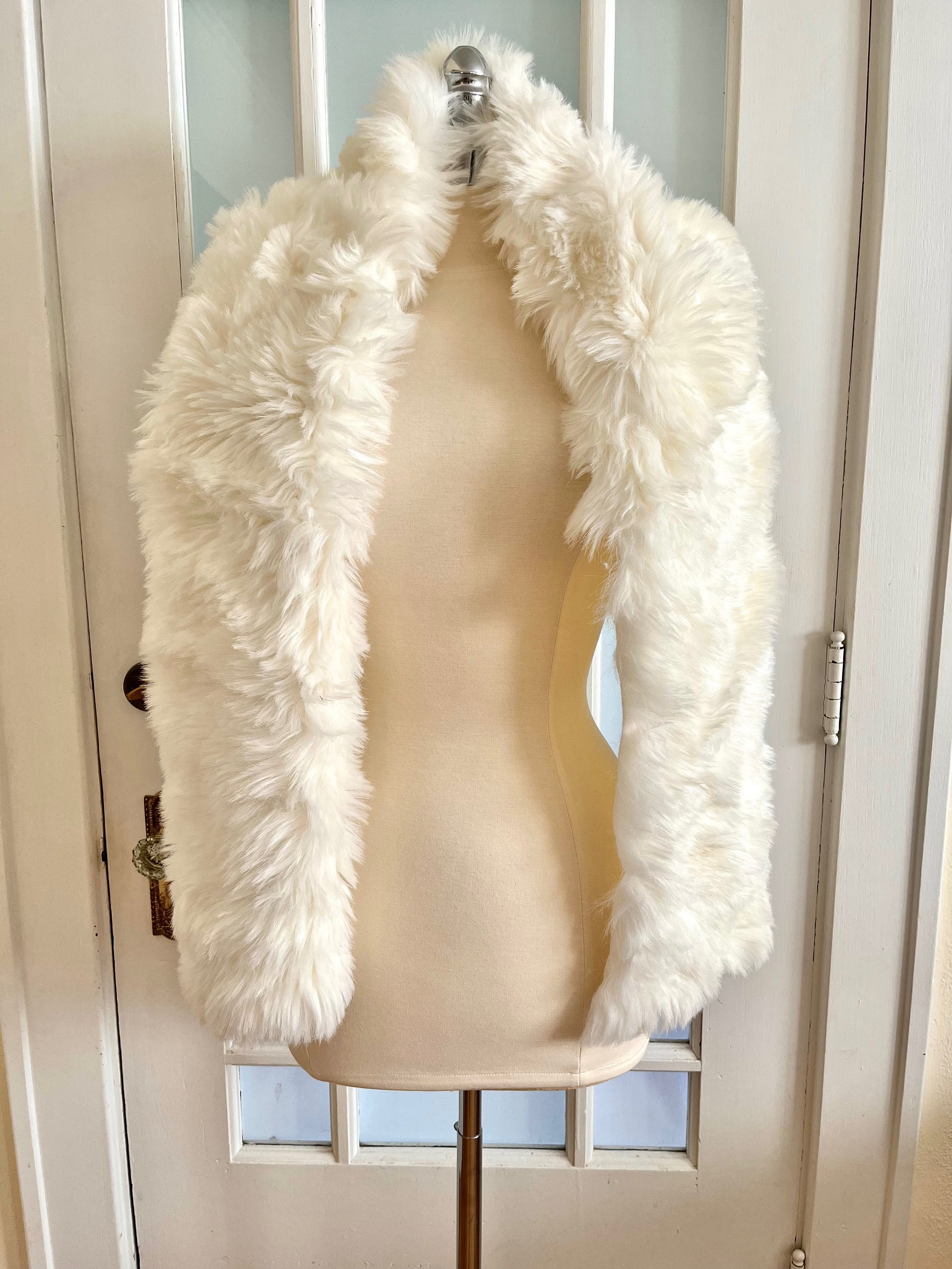 Vintage 70s Medium to Long Pile White Fake Fur Fabric by the Piece - Etsy