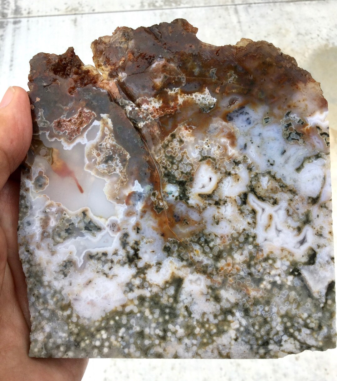 Beautiful Raw Ocean Jasper Slab Translucent Agate Pockets From ...