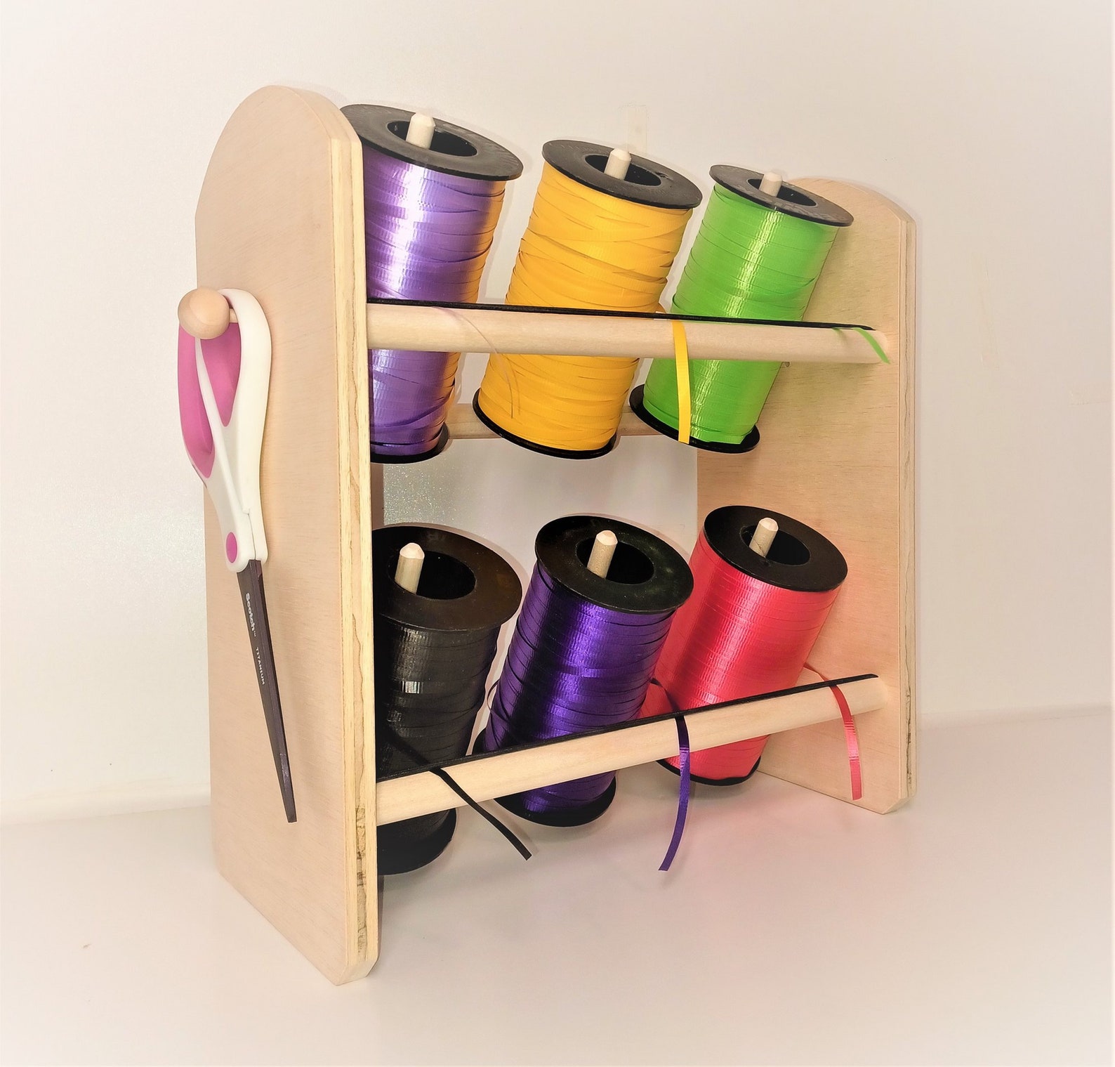 GSS Curling Ribbon Organizer Desk/wall Unit. Holds 6 Large Spools! EZ ...