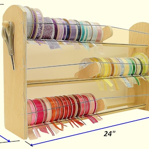 GSS Ribbon Organizer 24" Maxi Desk / Wall Unit. High Capacity! EZ Load ...