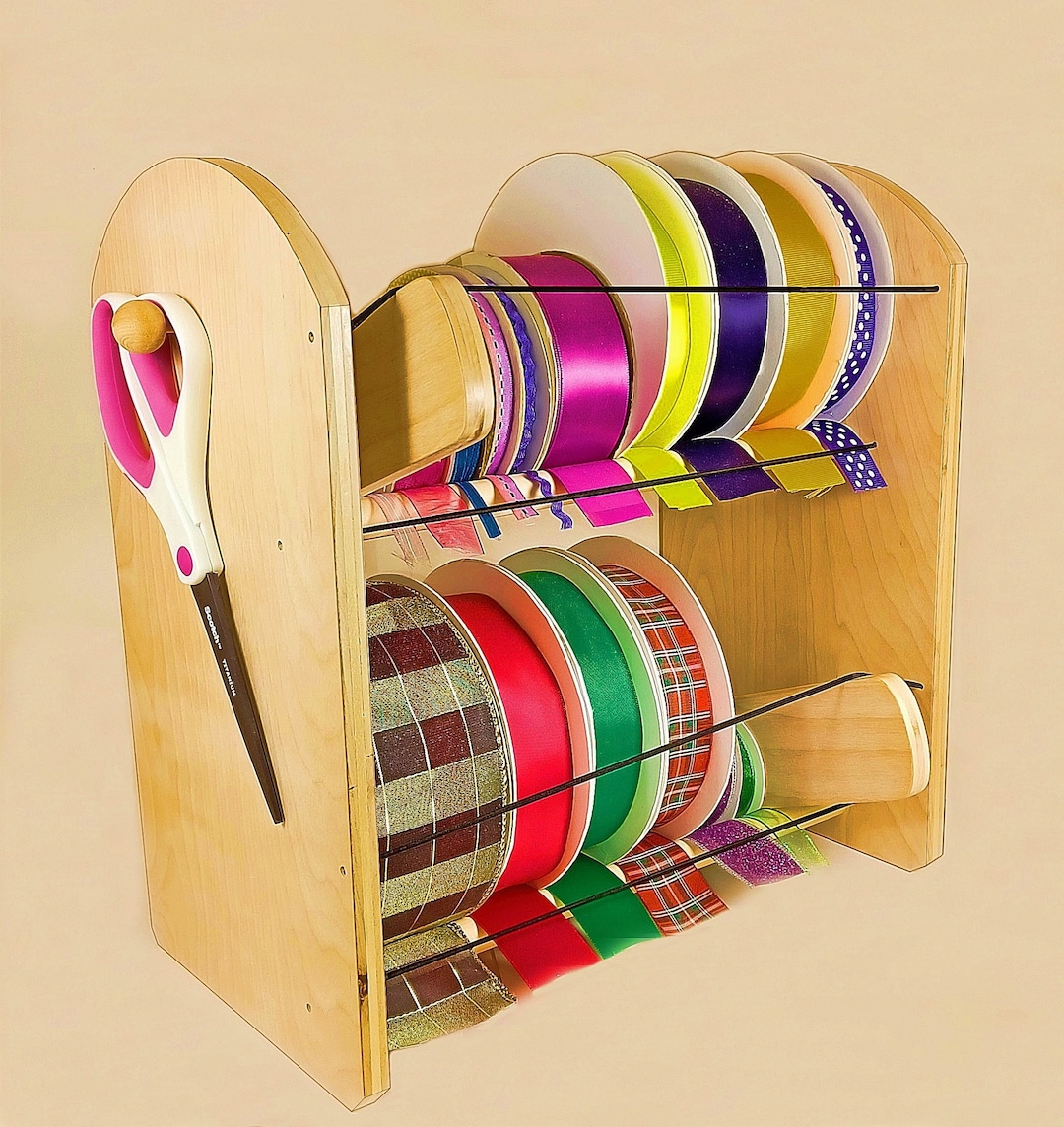 GSS Pro Ribbon Spool Organizer: 1 3/4"up to 6 1/2" Diameter. Desk/ Wall ...