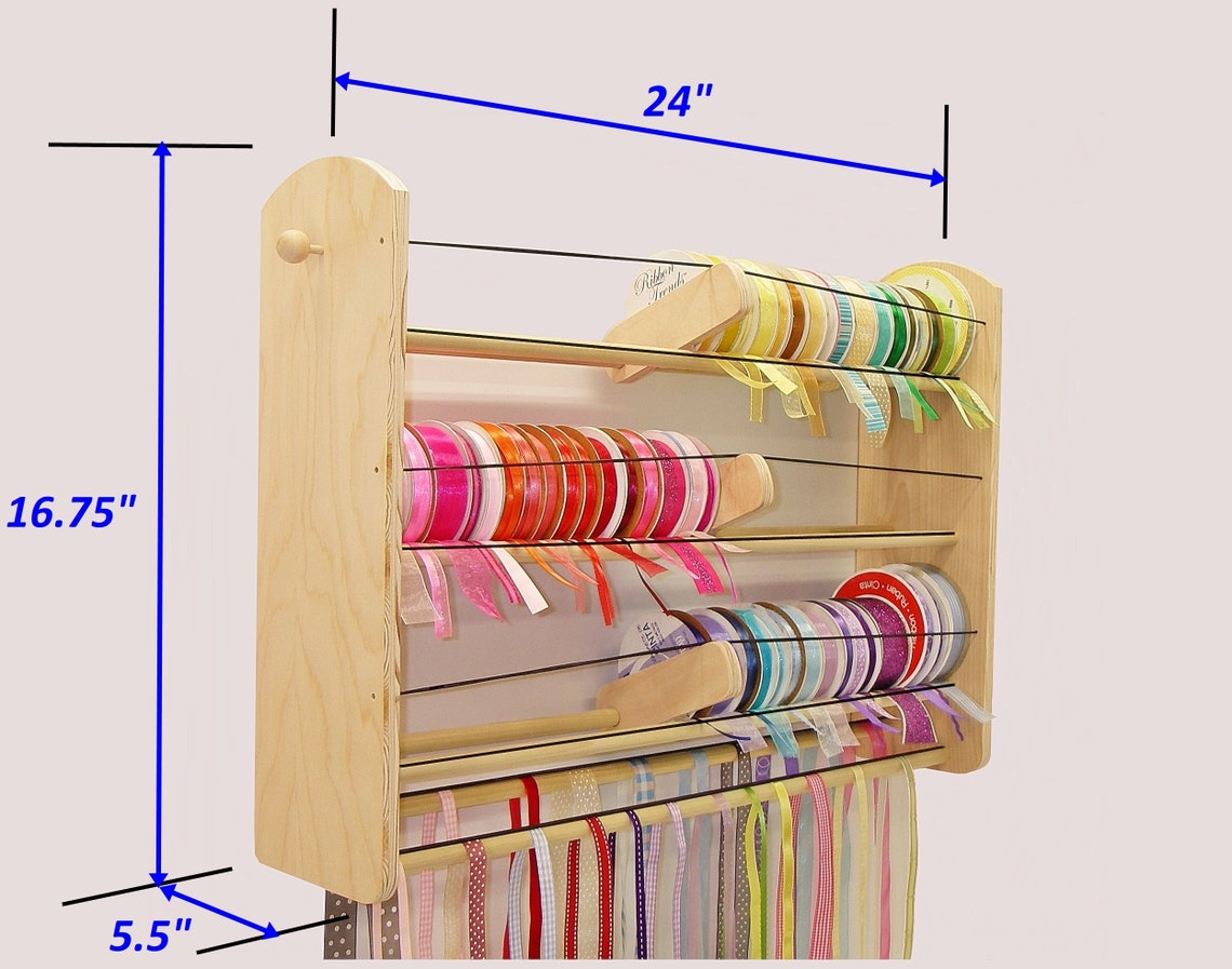 GSS 2n1 24 Ribbon Organizer 5 Tier Wall Unit. Holds - Etsy