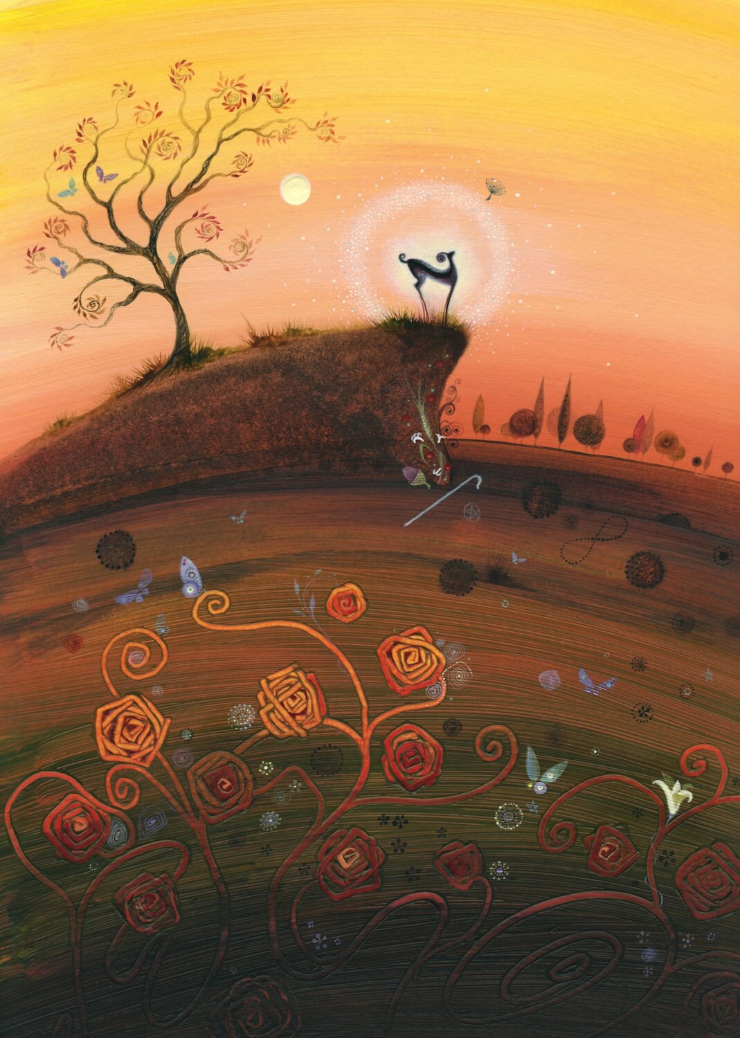 The Magician. A Goat Stands on the Crest of a Hill Surveying All Before ...