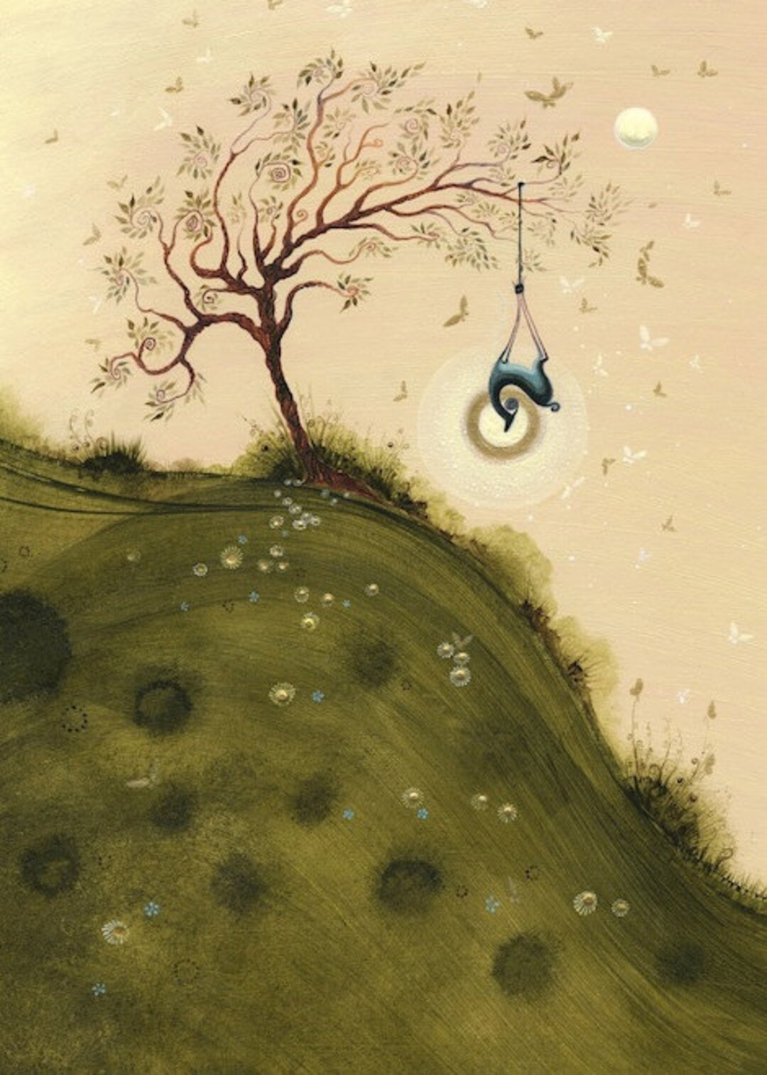 The Hanged Man. the Fool is Suspended Upside Down From a Tree ...