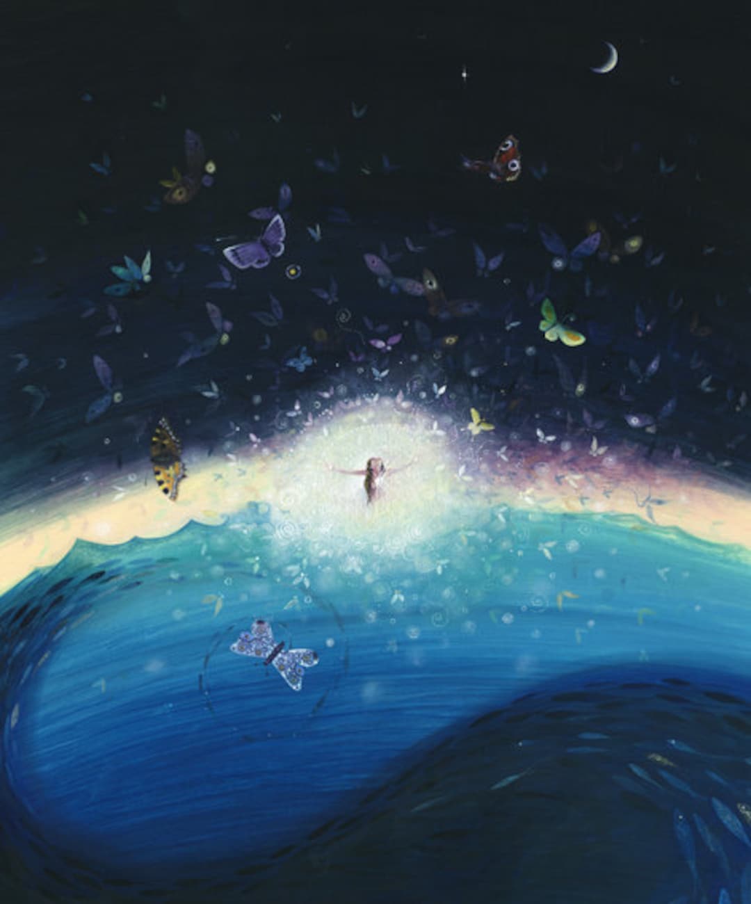 Transformation. A Woman Has Struggled to Swim From the Deep, as She ...