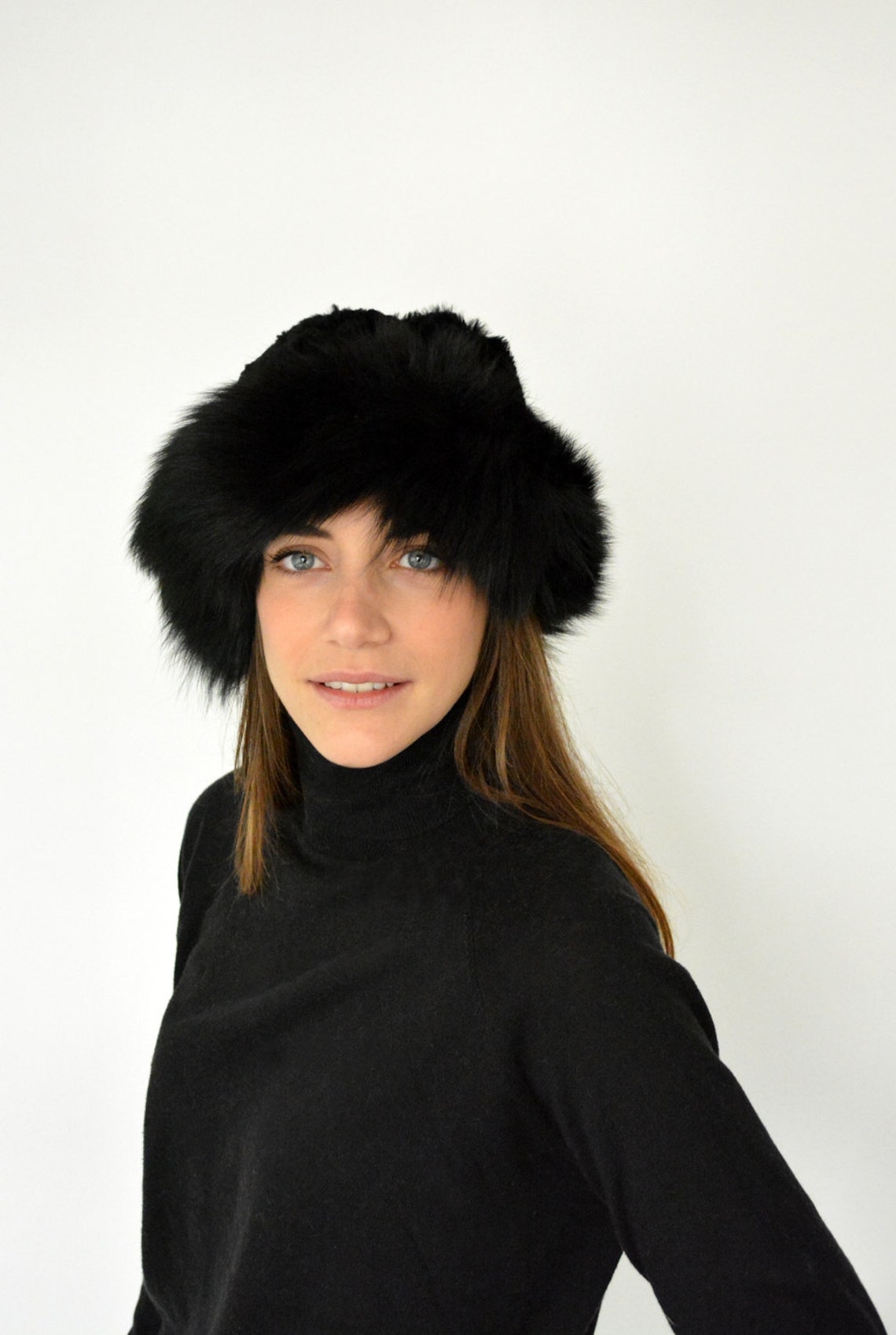 Black Fur Hat Real Fox Fur Hat Fur Hat Women Gift for Her - Etsy