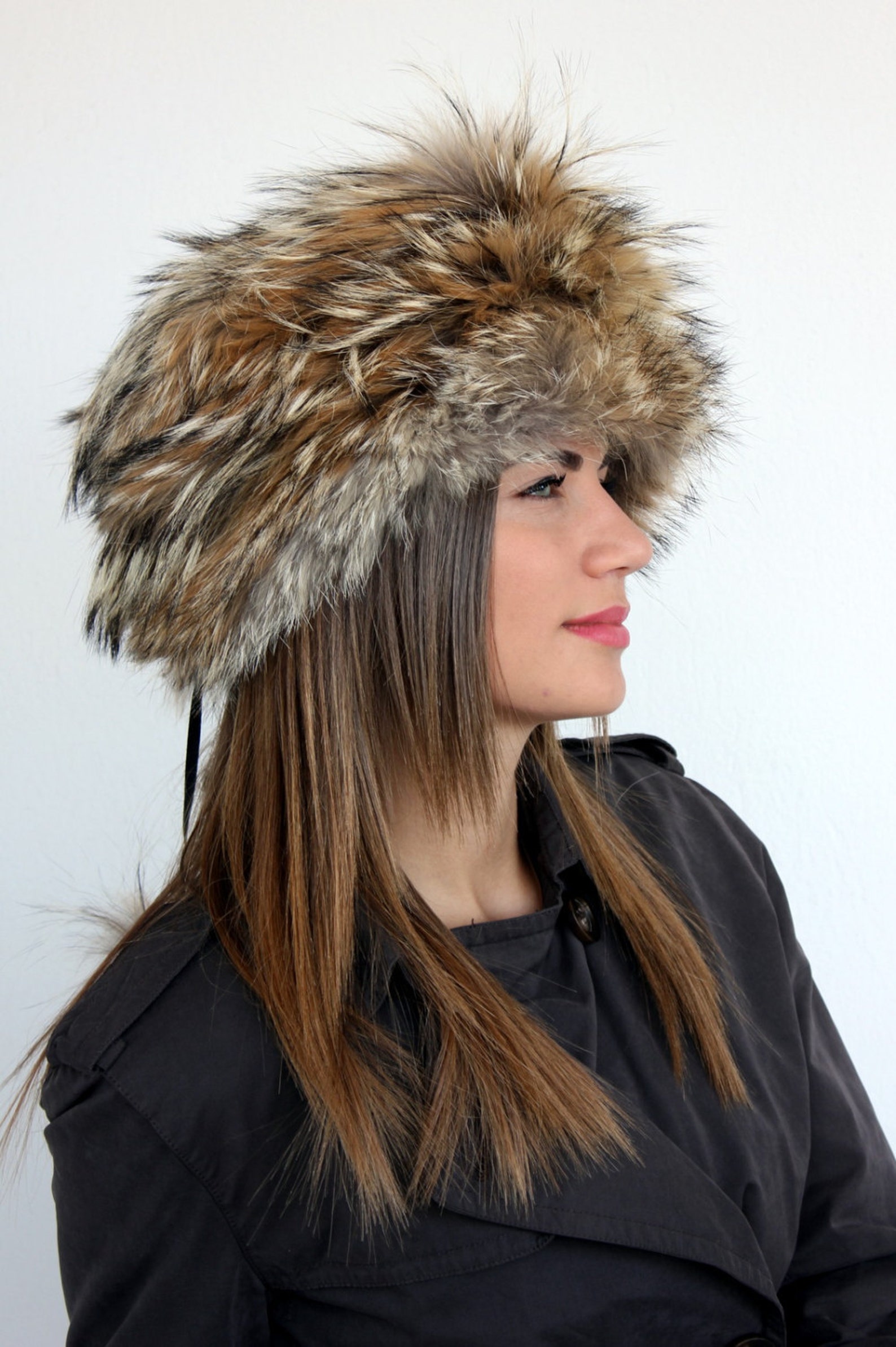 Brown Fur Hat for Women Made With Real Fox Fur. Totally | Etsy