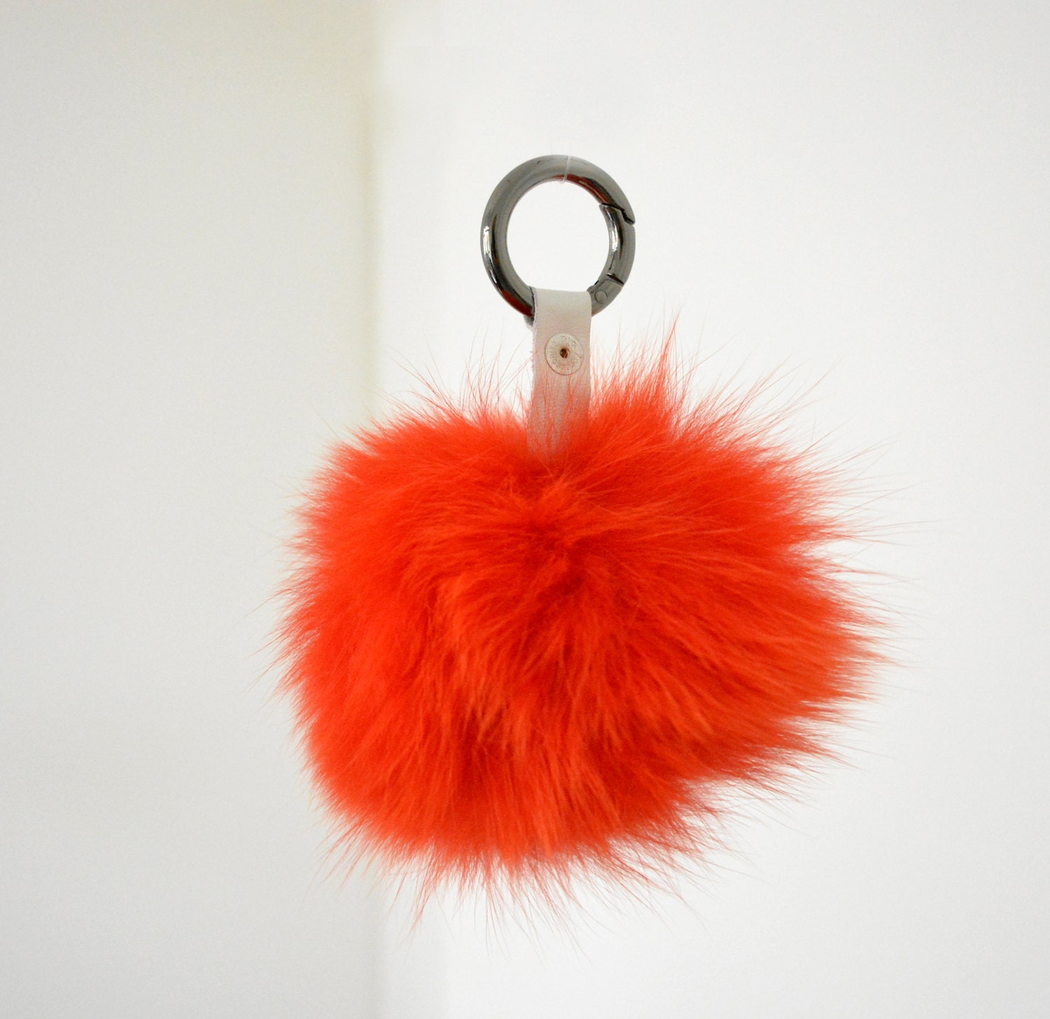 Pom Pom Keychain Made With Genuine Fox Fur. Really Soft Red Pom Pom ...