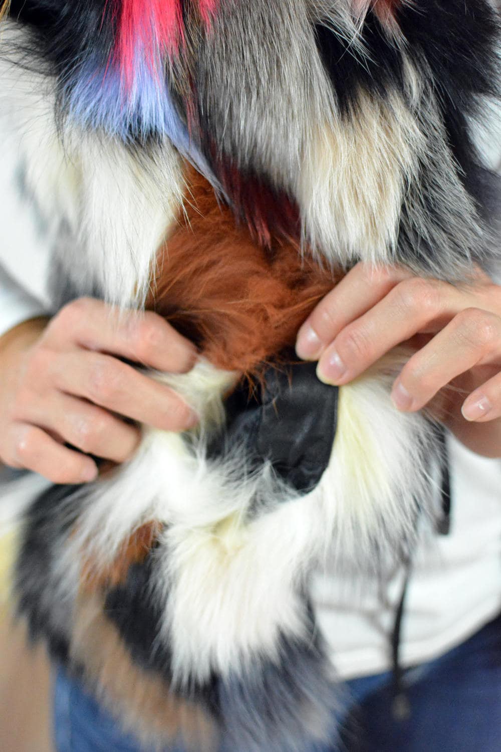 Patchwork fur jacket made with Fox Fur and inner black lining. | Etsy