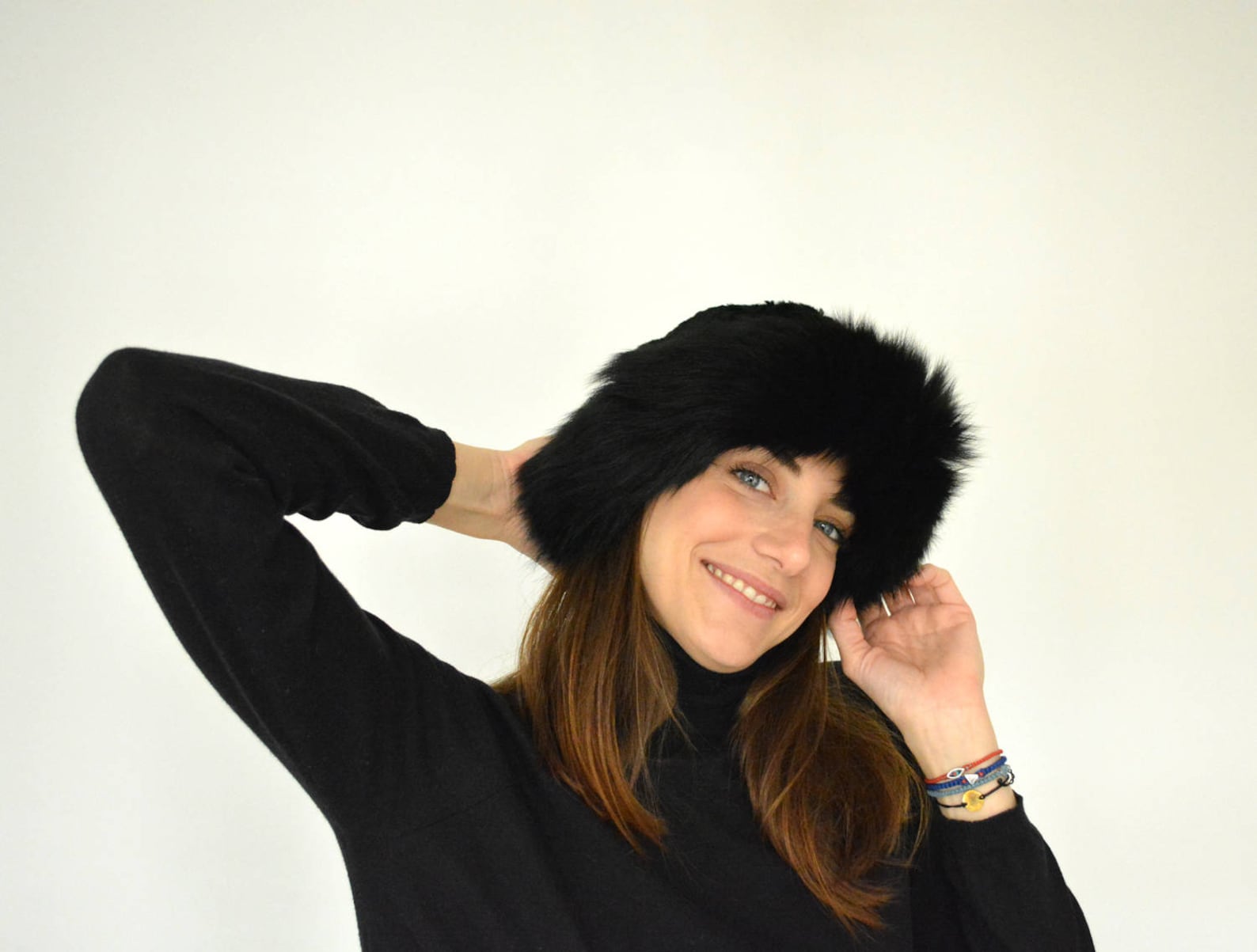 Black Fur Hat Real Fox Fur Hat Fur Hat Women Gift for Her - Etsy