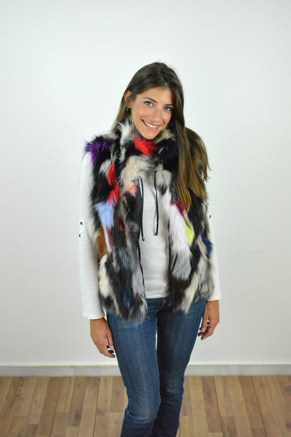 Patchwork fur jacket made with Fox Fur and inner black lining. | Etsy