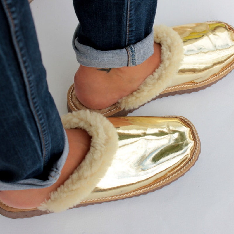 Gold Slippers - Etsy