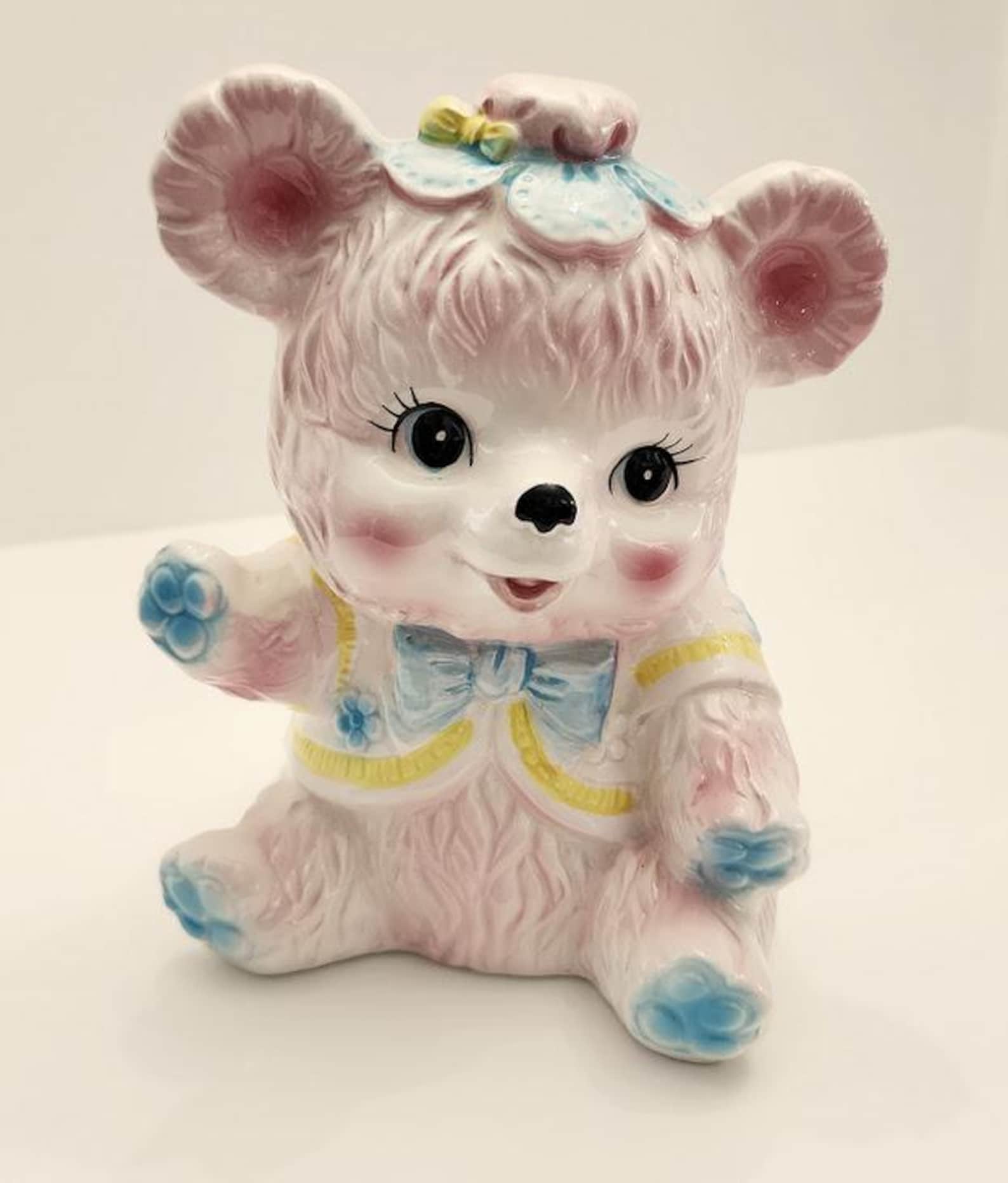 Pink Teddy Bear Planter, Nancy Pew, JP18 - Etsy